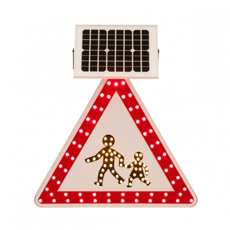 Panneau lumineux à LED danger école - Panostock